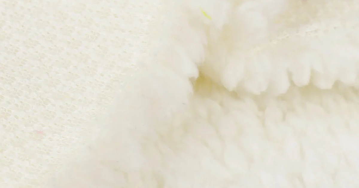 Cream Sherpa Plush Fabric T101RJ1537E61